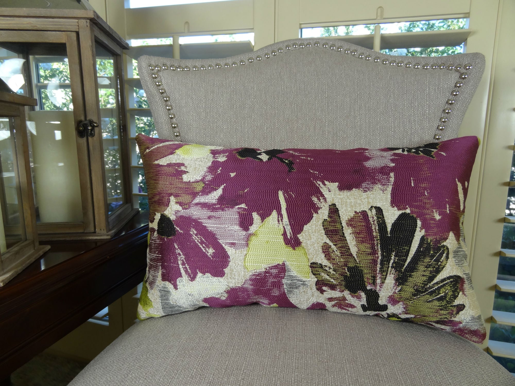 Fuchsia Magenta Luxury Sofa Pillow, Floral Throw Pillow, 11371 ...